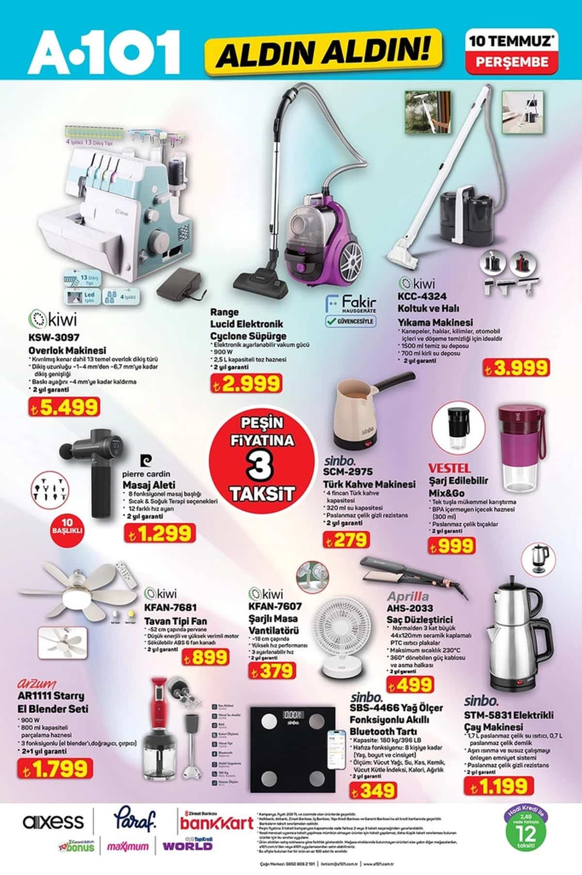 A101 10 TEMMUZ 2025 AKTÜEL ÜRÜNLER KATALOĞU